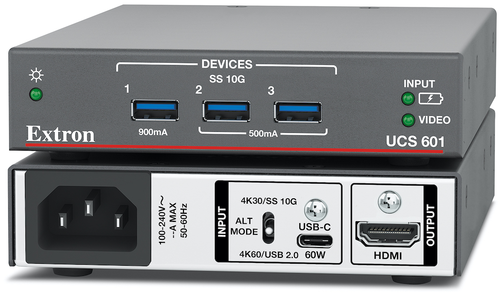 Extron comunica las salas de reunión con la base UCS 601 Pro 4K